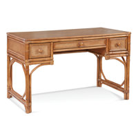 Butler Mesa Cane and Solid Wood 3-Drawer Writing Desk | Perigold